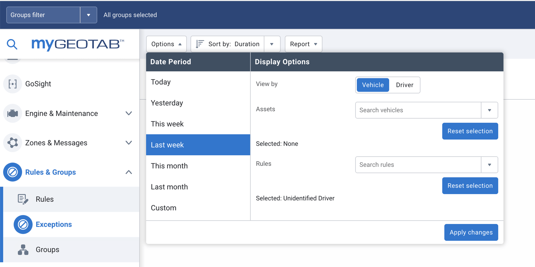 Report : How to create an Unidentified Driver Report in exceptions
