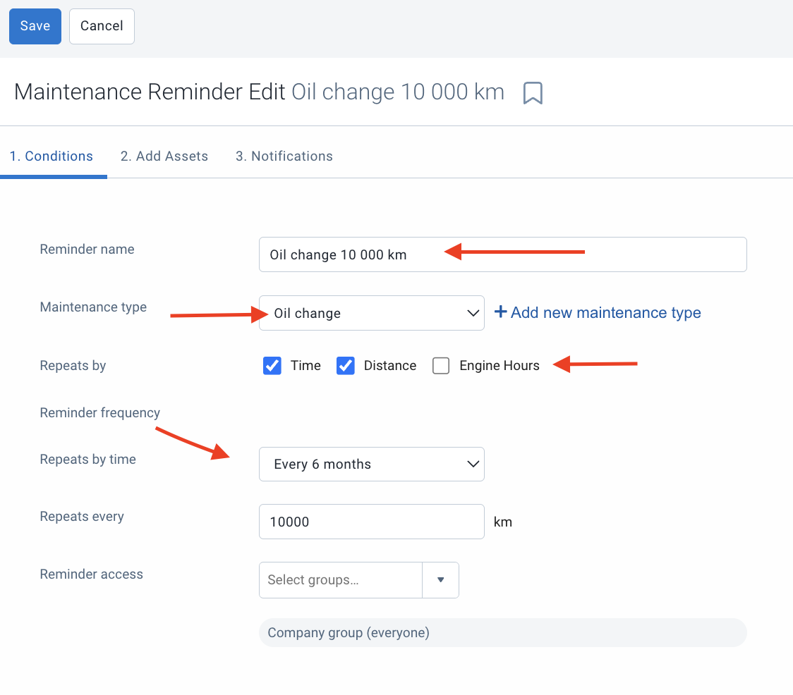 Engine and Maintenance: How to Create a Maintenance Reminder?